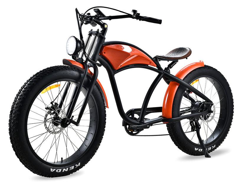 SYX MOTO 32MPH 35 Miles Max Range Retro Style Electric Bike for Adults