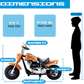 SYX MOTO MT-7 40cc 4 Stroke Mini Cruiser Motorcycle Dirt Bike